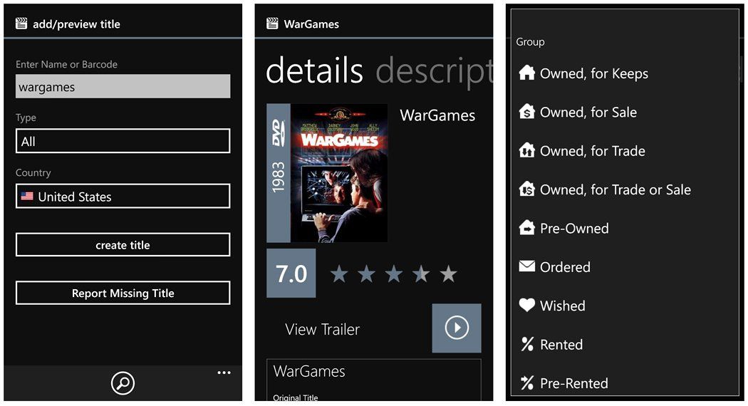 My Movies, keeping track of your movie collection from your Windows ...