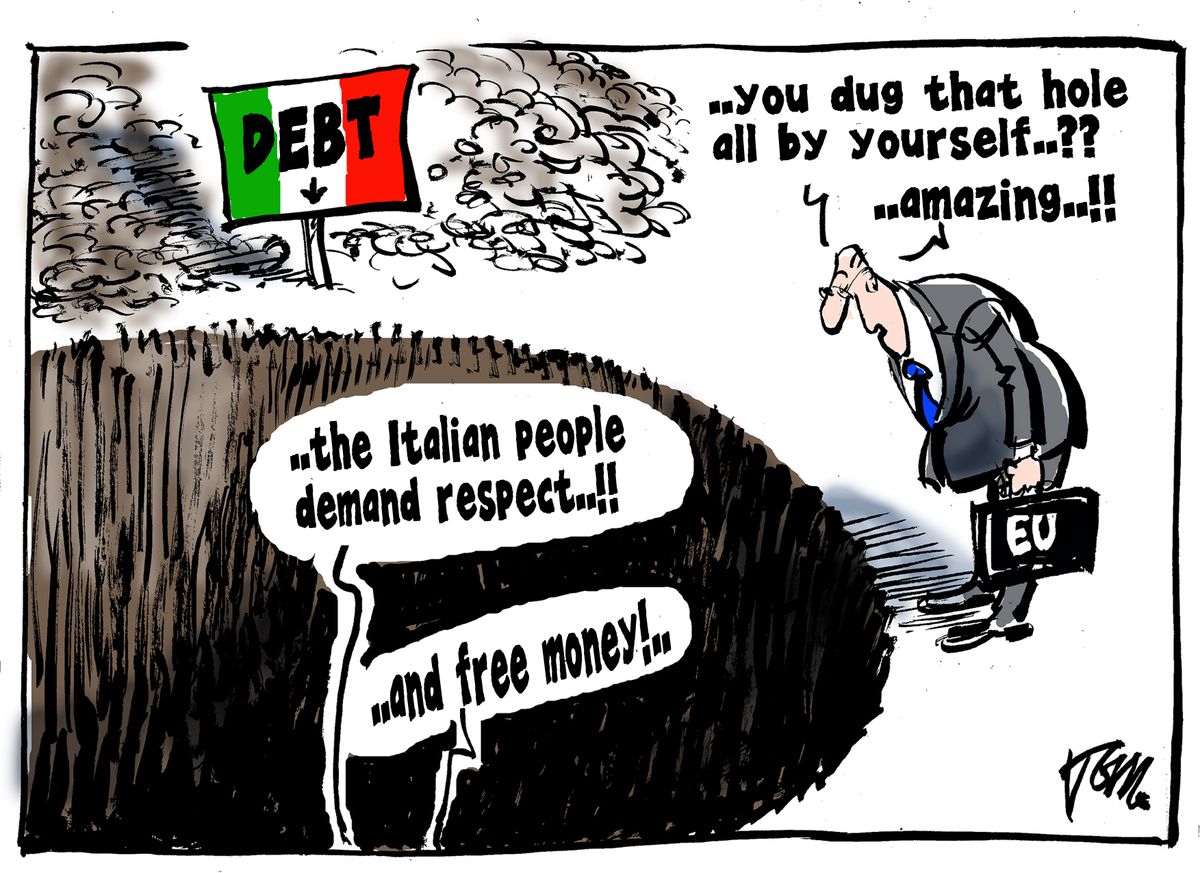 Political cartoon World Italy debt EU | The Week