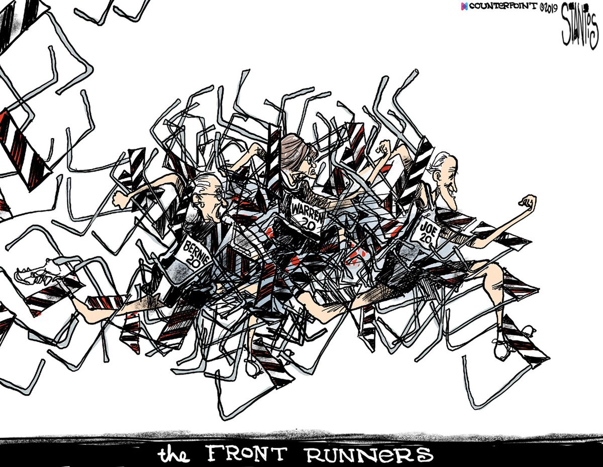 Political Cartoon U.S. Democrats 2020 The Front Runners | The Week