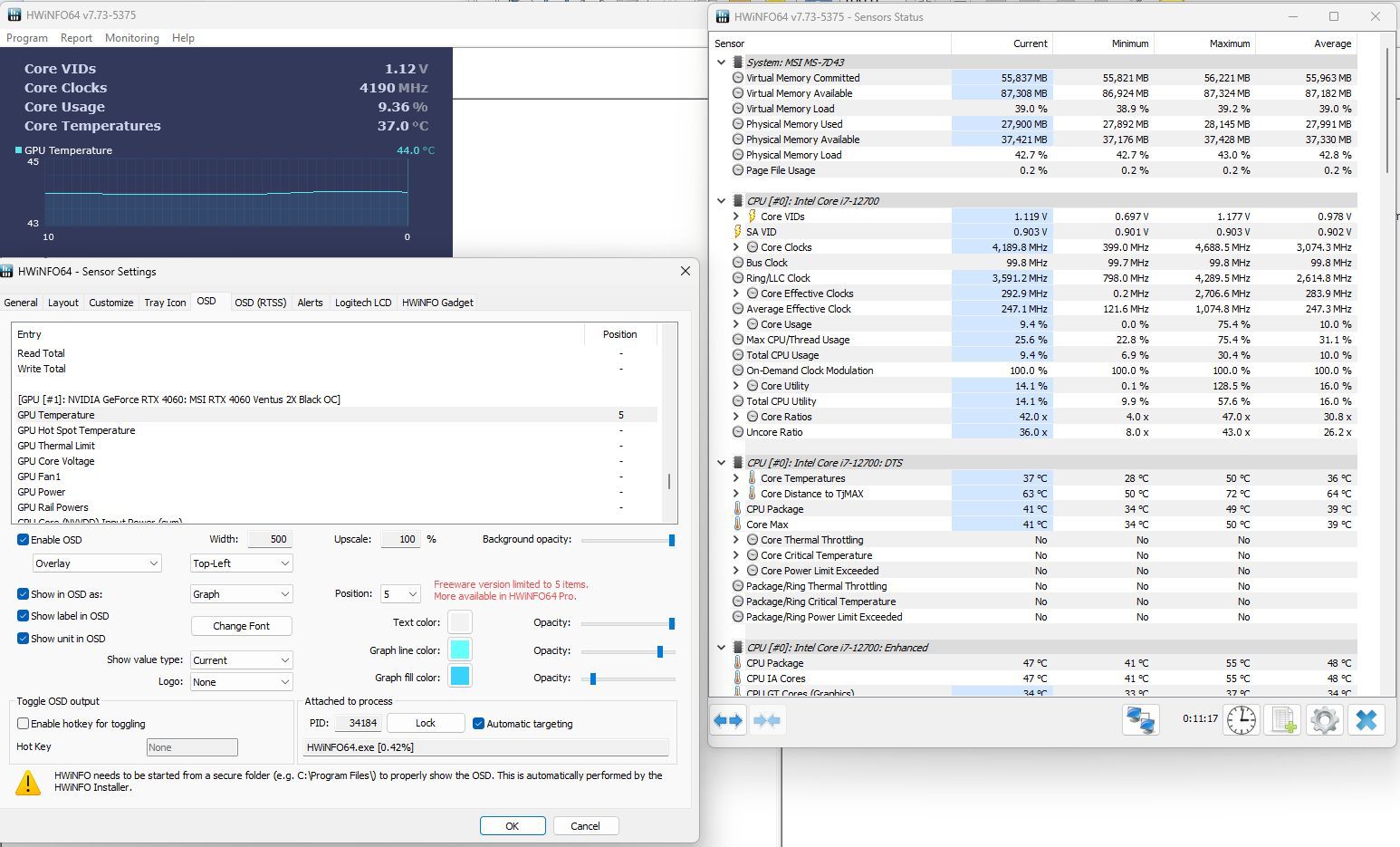 HWInfo finally introduces on-screen display functionality, making one ...