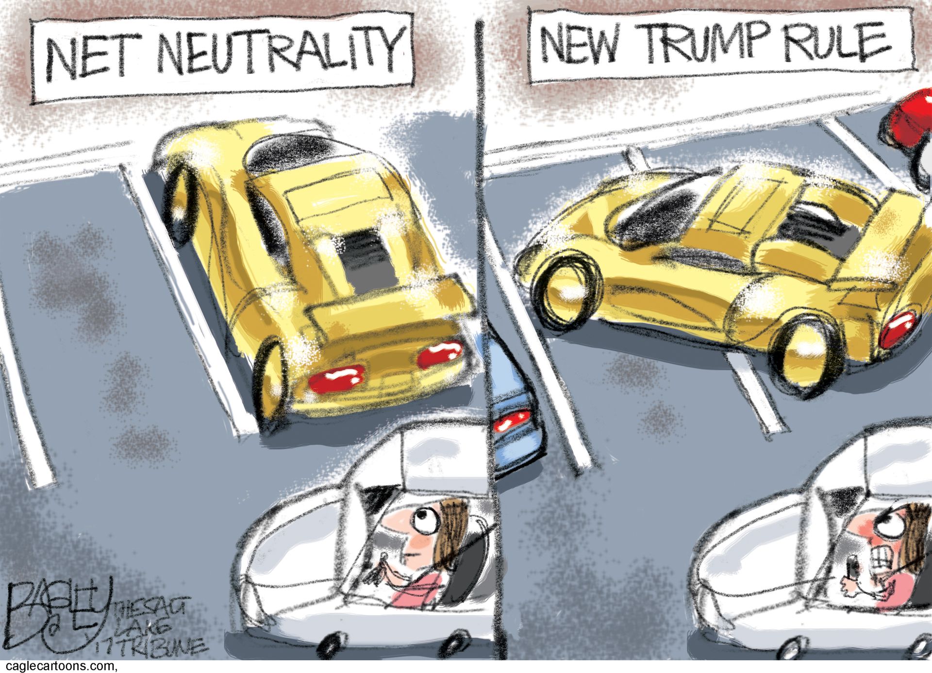 Political cartoon U.S. Net neutrality repeal Trump | The Week