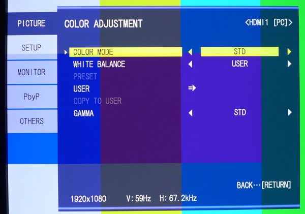 Sharp PN-K321 OSD Setup And Calibration