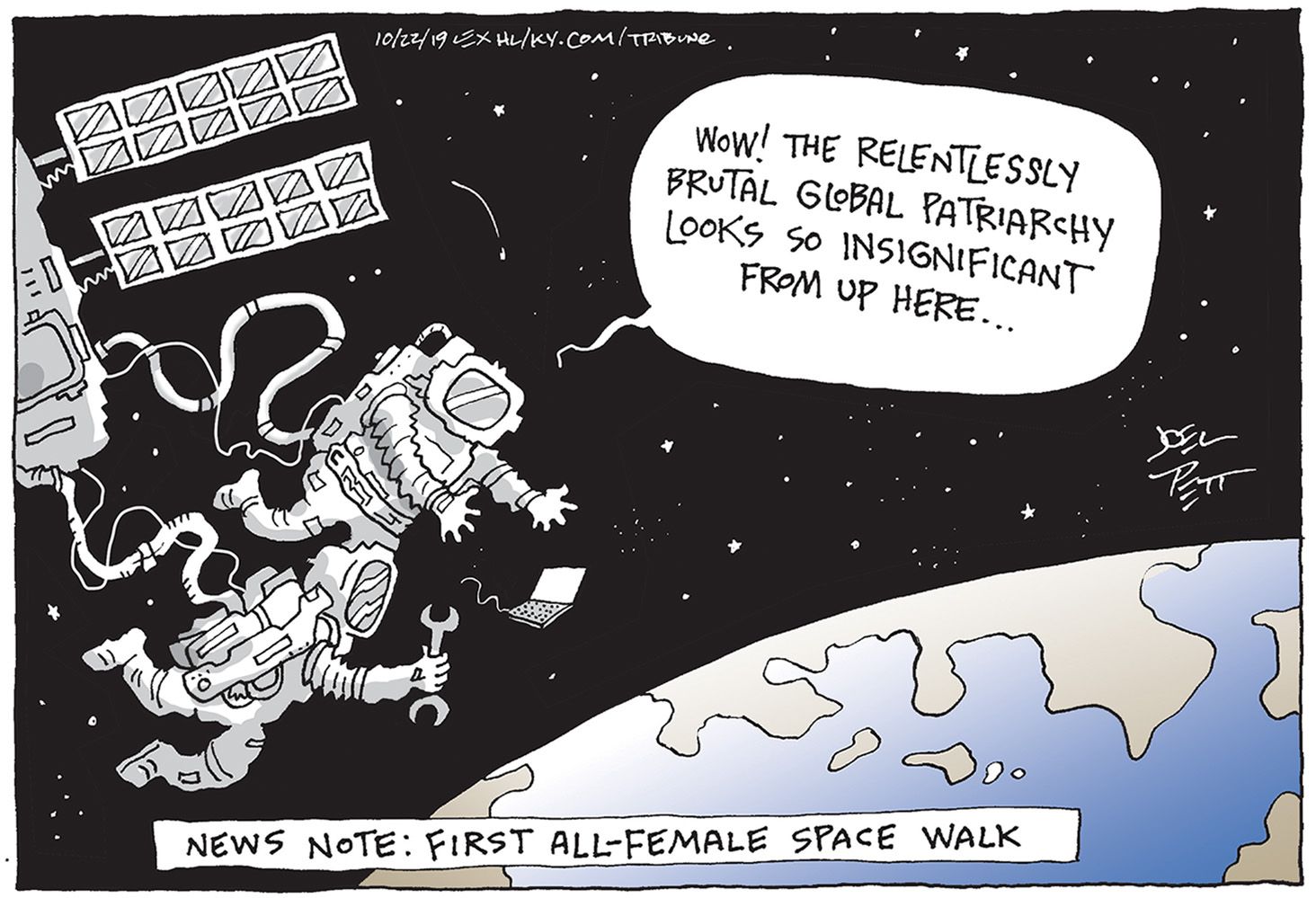 Editorial Cartoon U.S. First All-Female Space Walk Global Patriarchy ...