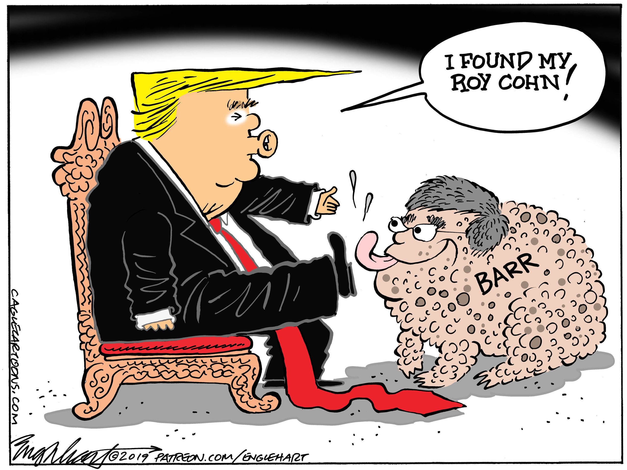 Political Cartoon U.S. Trump attorney general William Barr Roy Cohn ...