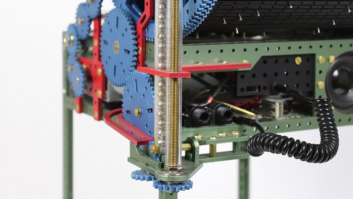 This miniature tribute to the Marble Machine X is a mechanical, Meccano ...