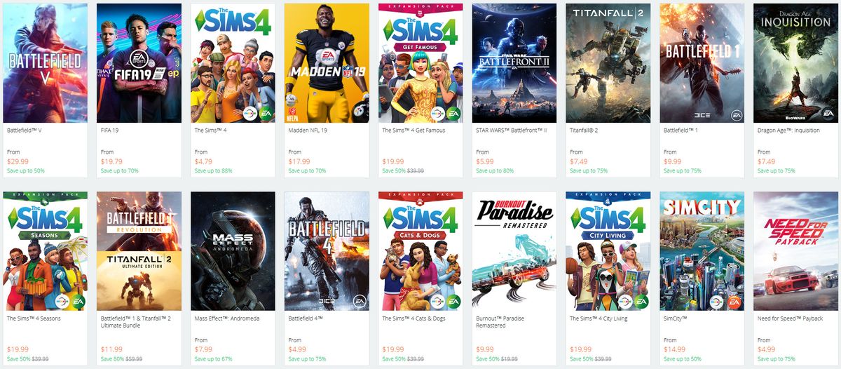 Origin's EA Publisher Sale includes steep discounts on Battlefield 5 ...