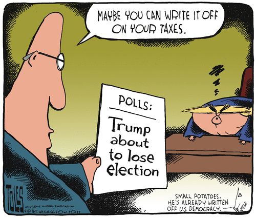 Political Cartoon U.S. Trump taxes polls 2020 | The Week