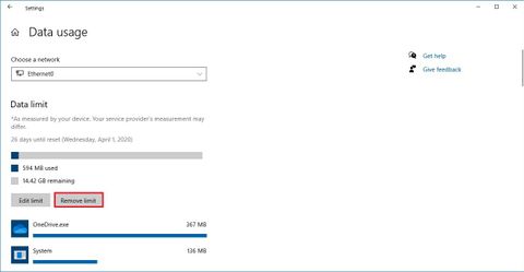 How to set up data usage limit on Windows 10 May 2020 Update | Windows ...