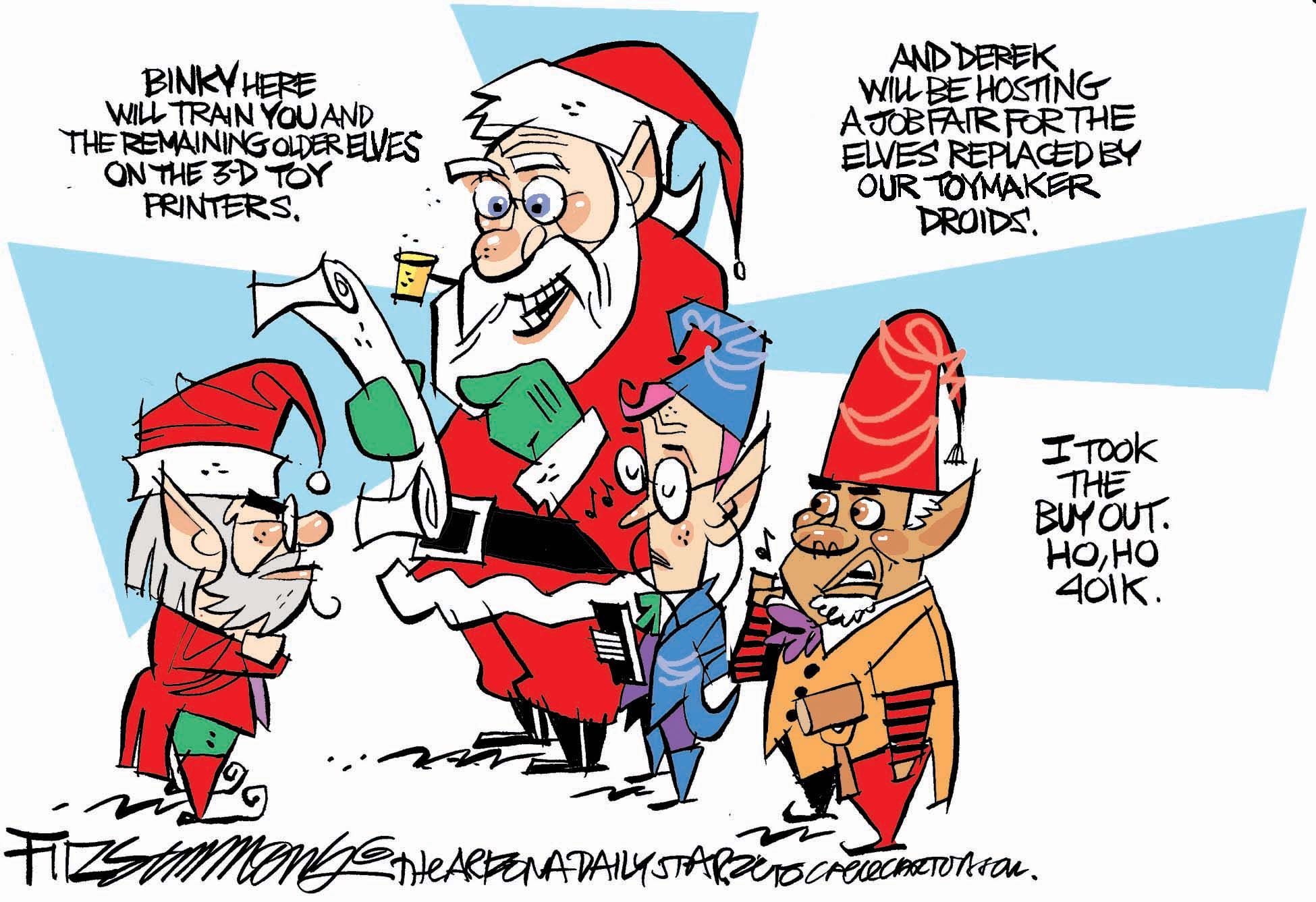 U.S. Santa Claus globalized elves workforce layoff factory closing ...