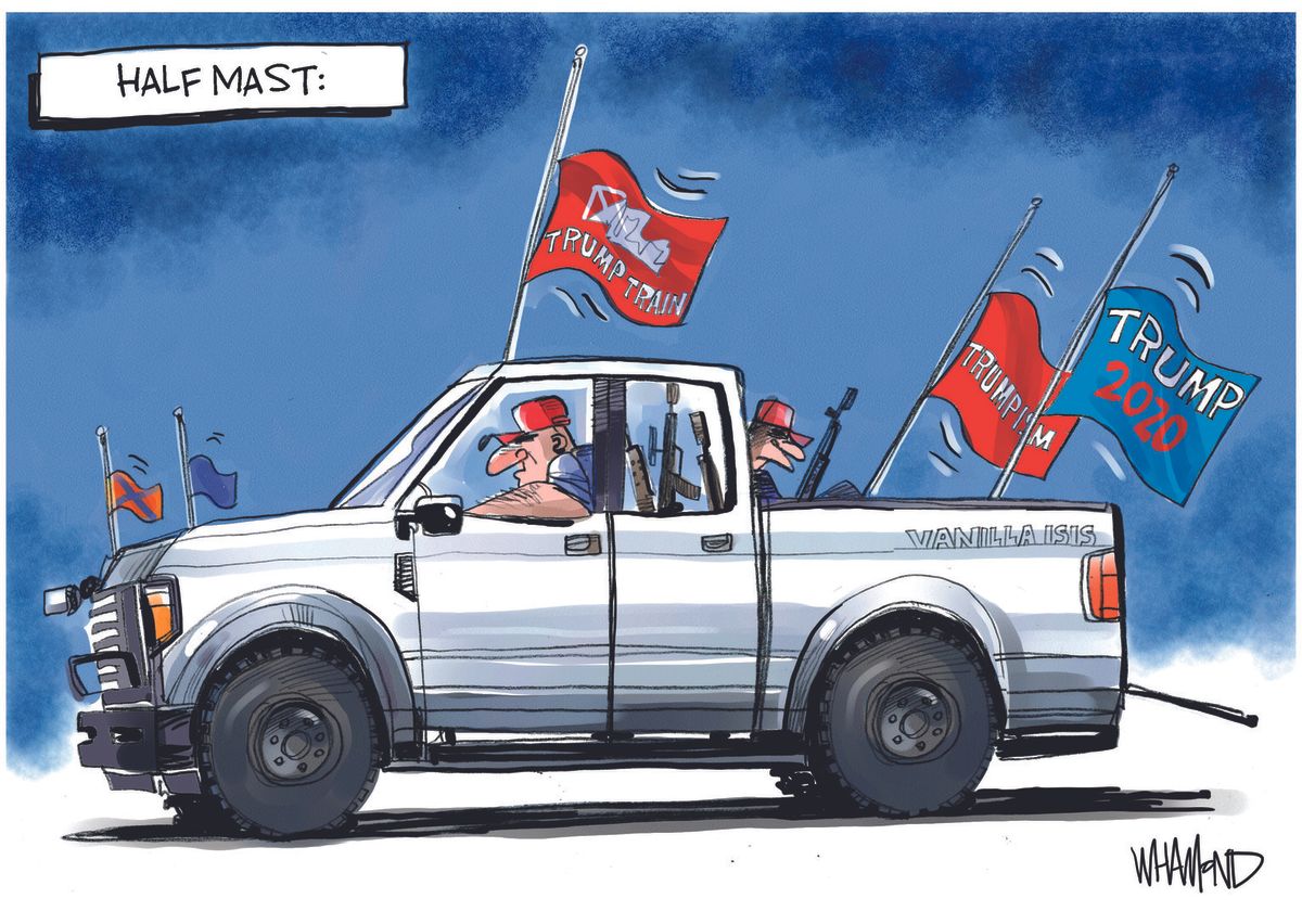 Political Cartoon U.S. Trump Flags Half Mast Election Loss | The Week