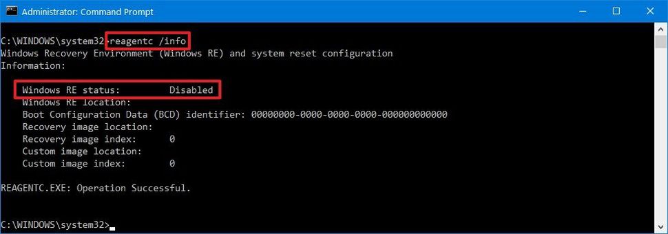 How to enable Windows Recovery Environment (WinRE) on Windows 10 ...