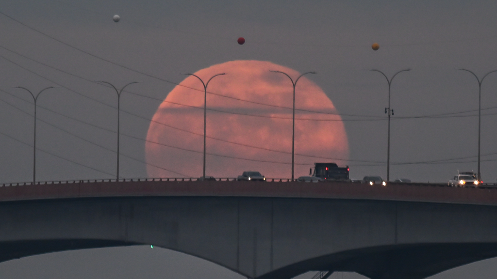 See December's Full Cold Moon shine in the sky like a Christmas ...