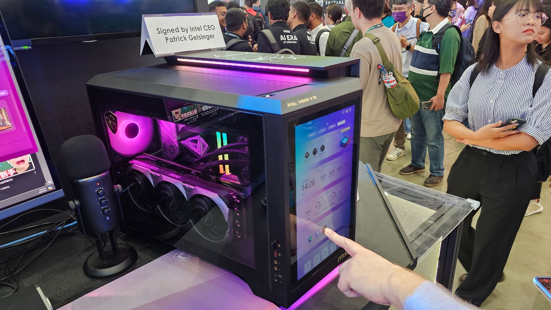 AI-focused MSI desktop has a 1080p touch screen built into the front of ...