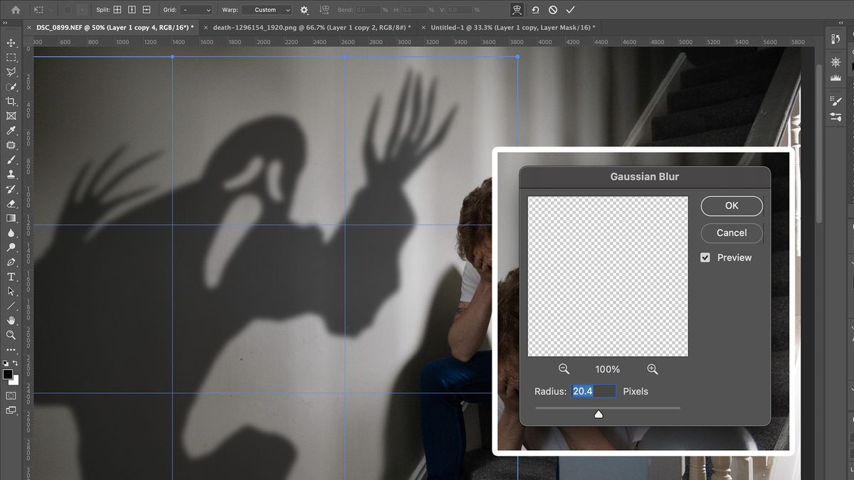 I used Photoshop to turn my shadow into a spooky specter for Halloween ...