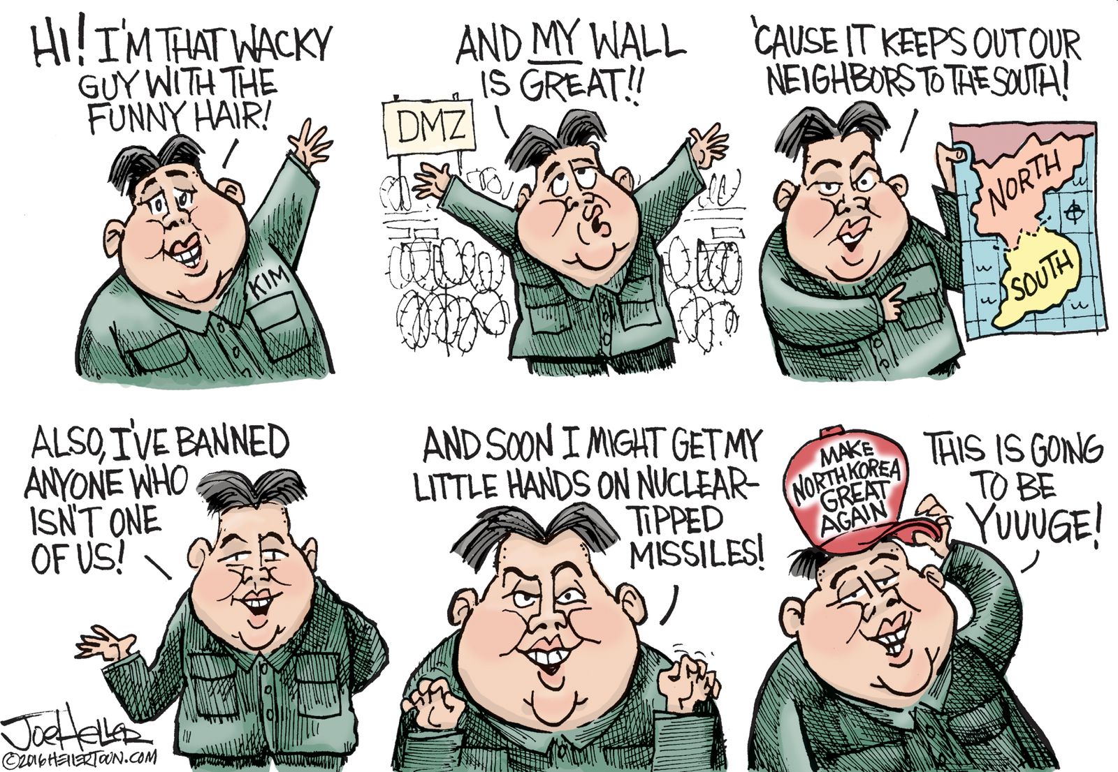 Editorial cartoon U.S. Kim Jong Un supports Donald Trump | The Week