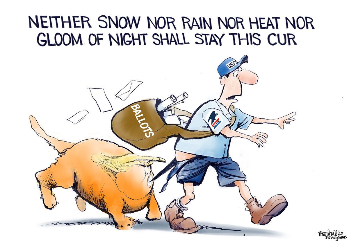 Political Cartoon U.S. Trump USPS Postal Office Shutdown Absentee ...