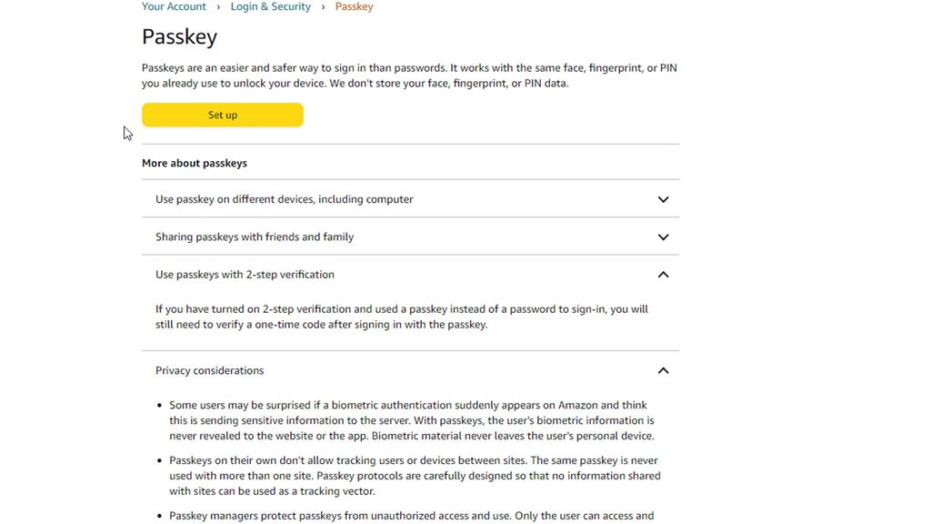 Amazon officially launches passkey support – here's how to set it up ...