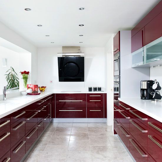Modern burgundy kitchen tour | Ideal Home
