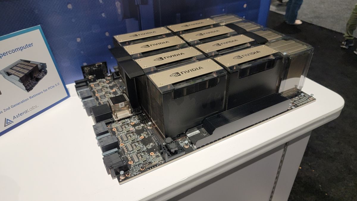 Working PCIe 6.0 connectivity demoed at GTC — Astera Labs' Aries ...