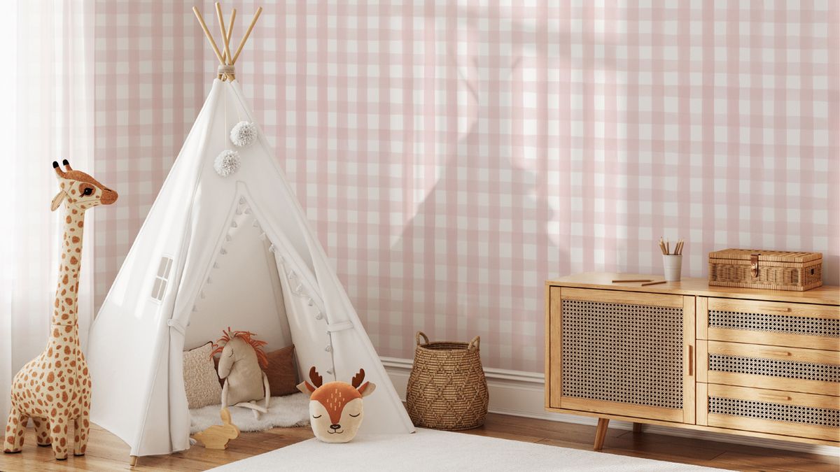 Sophie and Jamie Laing's anti-trend nursery nails gingham | Ideal Home