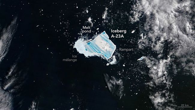 Satellite sees 40-year-old iceberg melt, turn blue photo of the day for ...