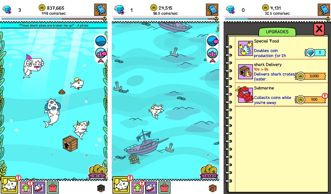 Shark Evolution Clicker, how many sharks can you match and mutate ...