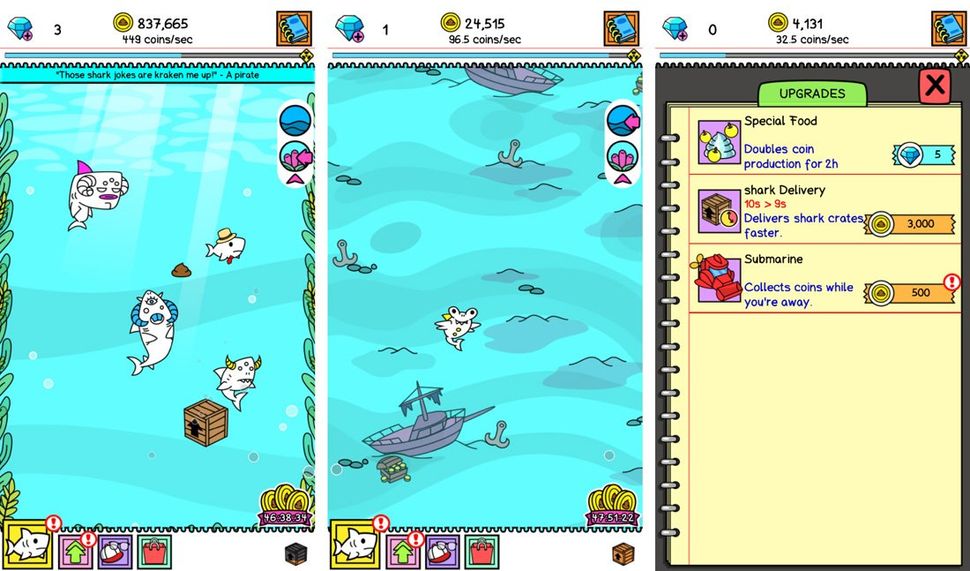 Shark Evolution Clicker, how many sharks can you match and mutate ...