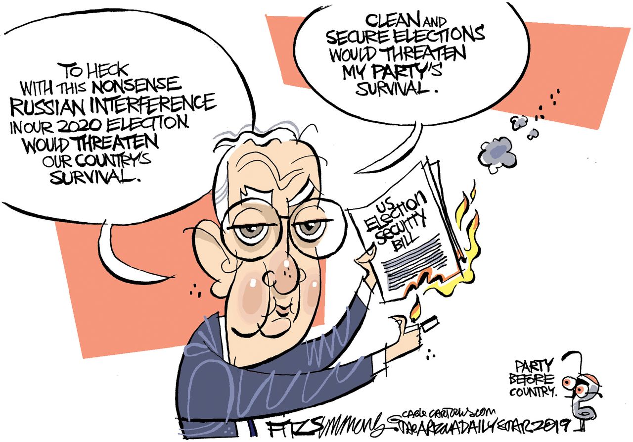 5 Brutally Funny Cartoons About Mitch Mcconnells Russia Inaction The