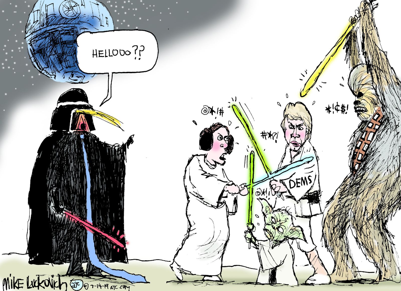 Political Cartoon U.S. Trump Democrats Star Wars Infighting | The Week