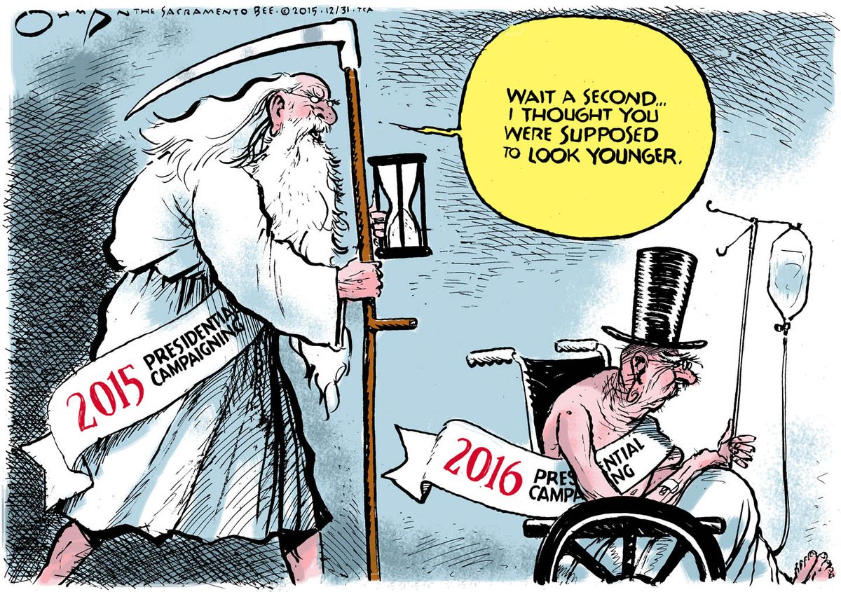Political cartoon U.S. New Year Presidential Campaign | The Week