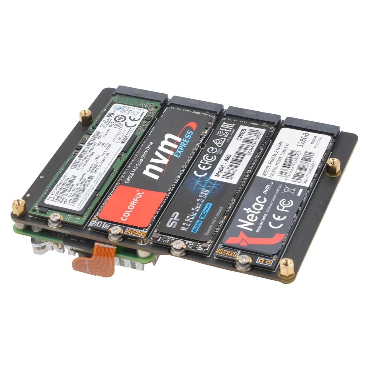 Add-on board lets you use four NVMe SSDs at once with Raspberry Pi 5 ...