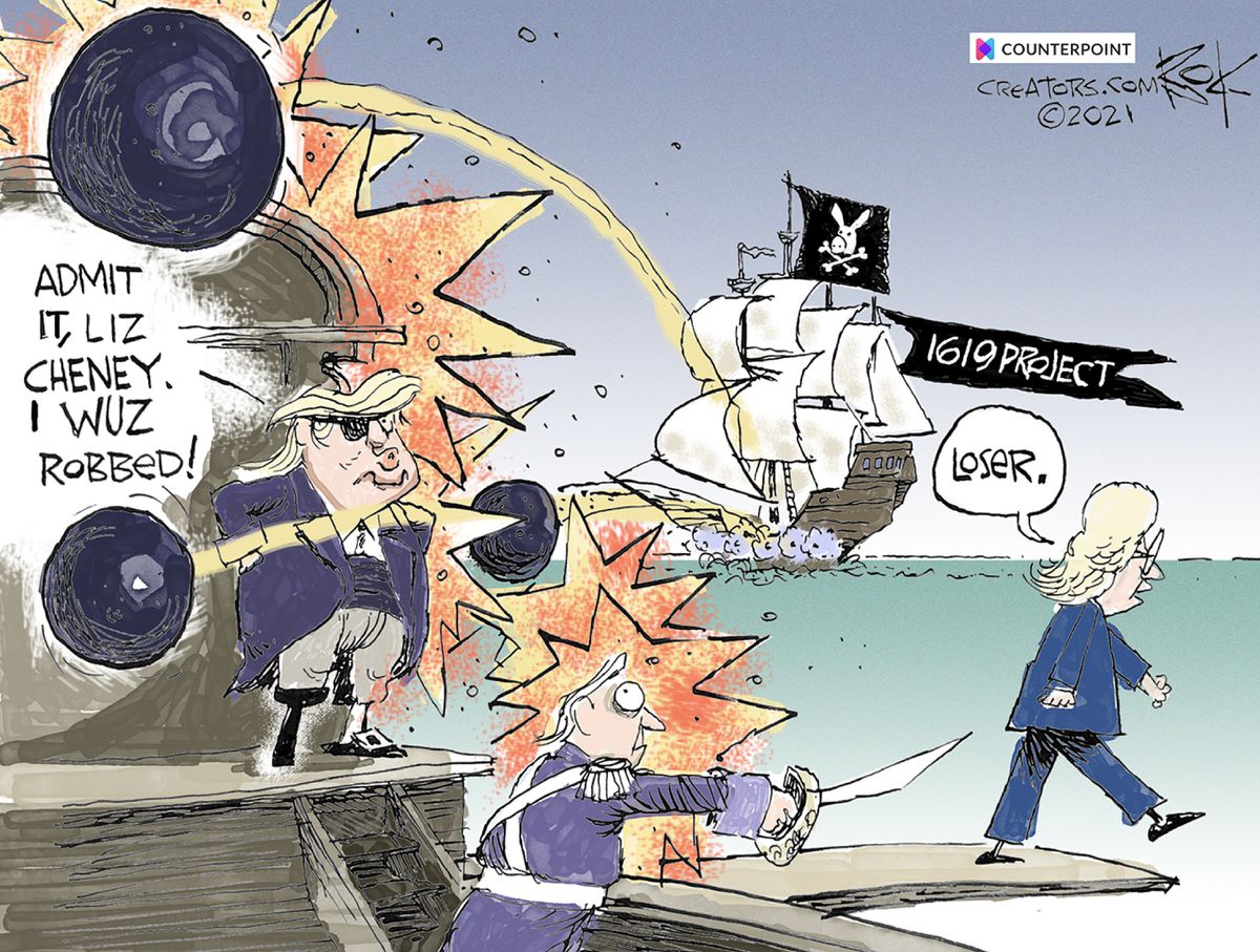 Political Cartoon U.S. liz cheney gop trump 1619 project | The Week