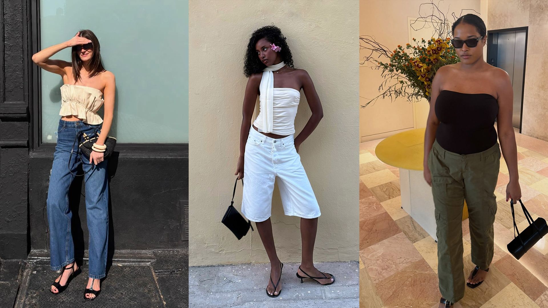 7 Ways to Wear a Strapless Top This Summer | Who What Wear