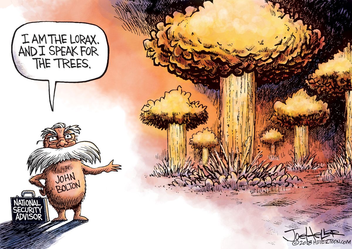 Political cartoon U.S. John Bolton national security nuclear war The ...