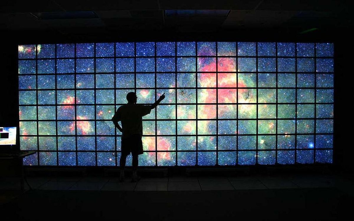 Milky Way Seen on LCD Science Visualization Screen Wallpaper | Space