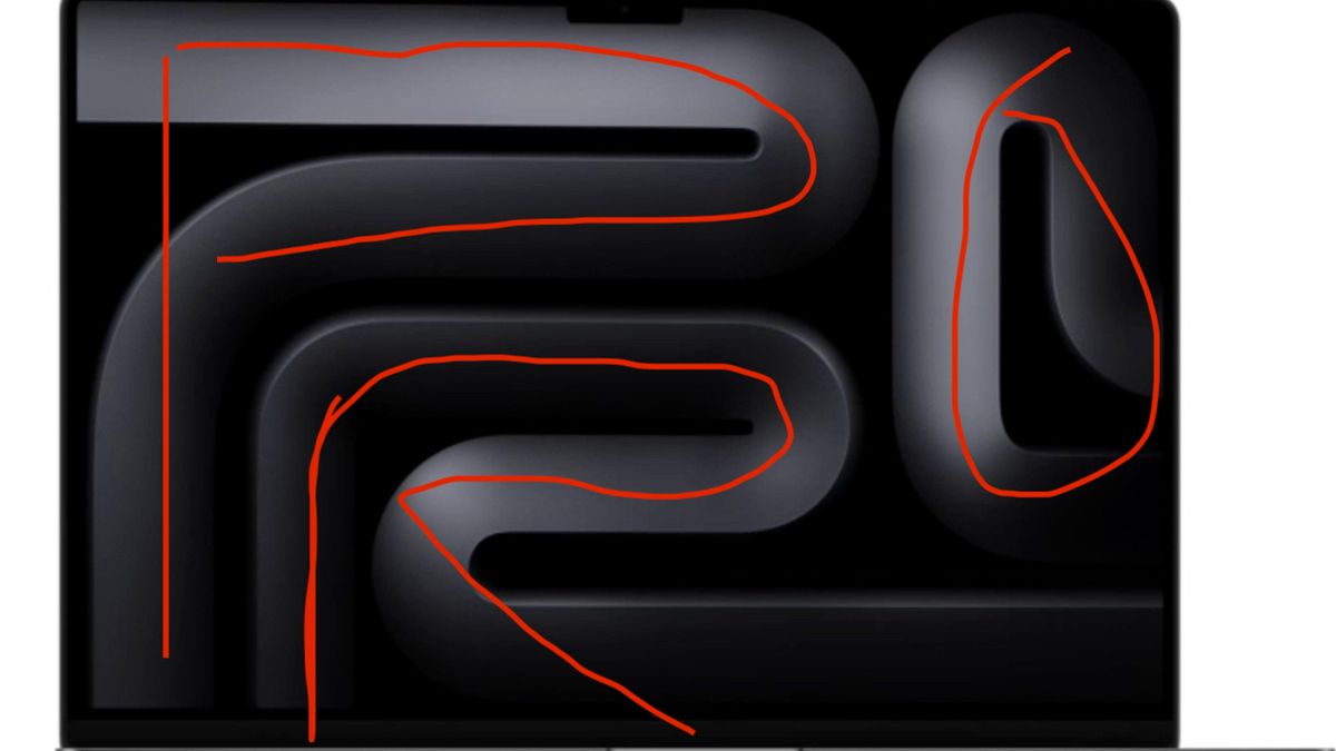 The M3 MacBook Pro wallpaper has a cryptic message - can you spot it ...