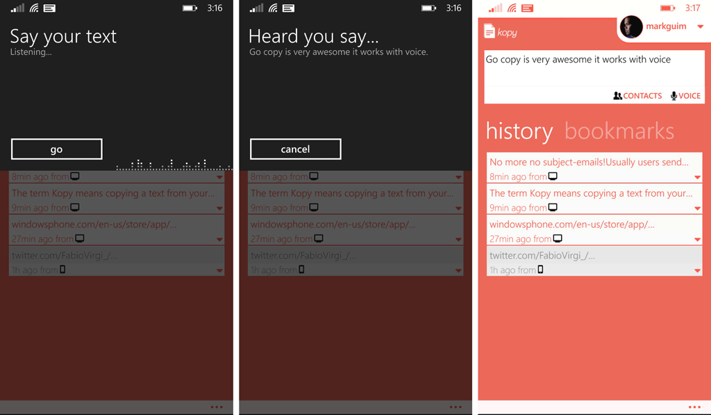 Kopy is a universal Windows app for exchanging info on your PC, Phone ...