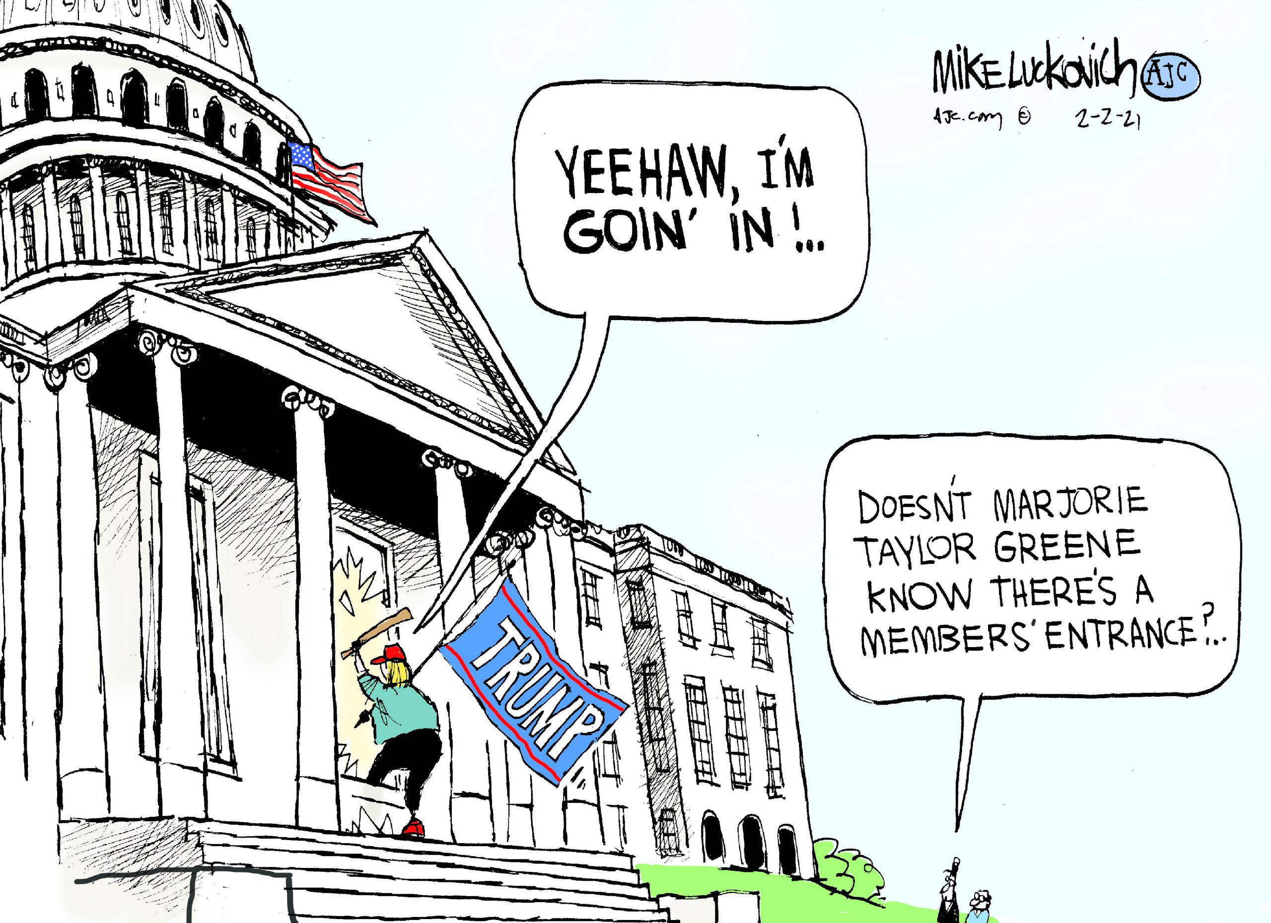 Political Cartoon U.S. marjorie taylor greene capitol riot | The Week
