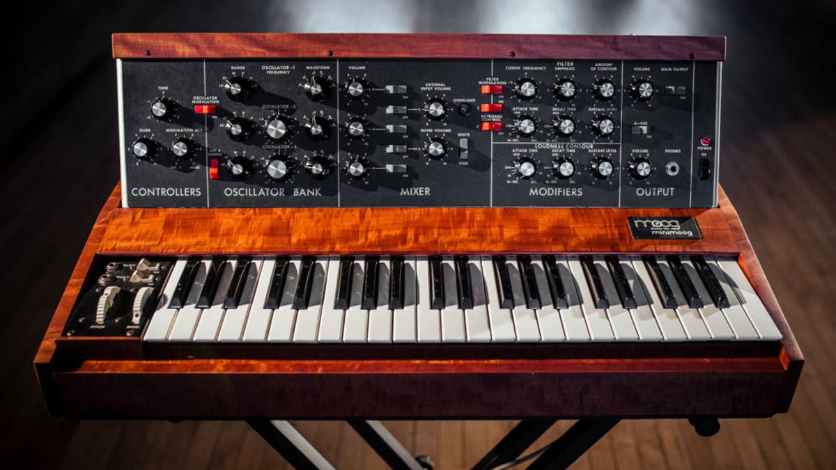 This stunning vintage Minimoog synth comes in a custom case, and it ...