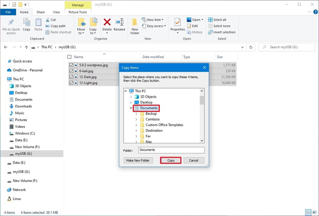 How to transfer files from a USB flash drive to a PC on Windows 10 ...