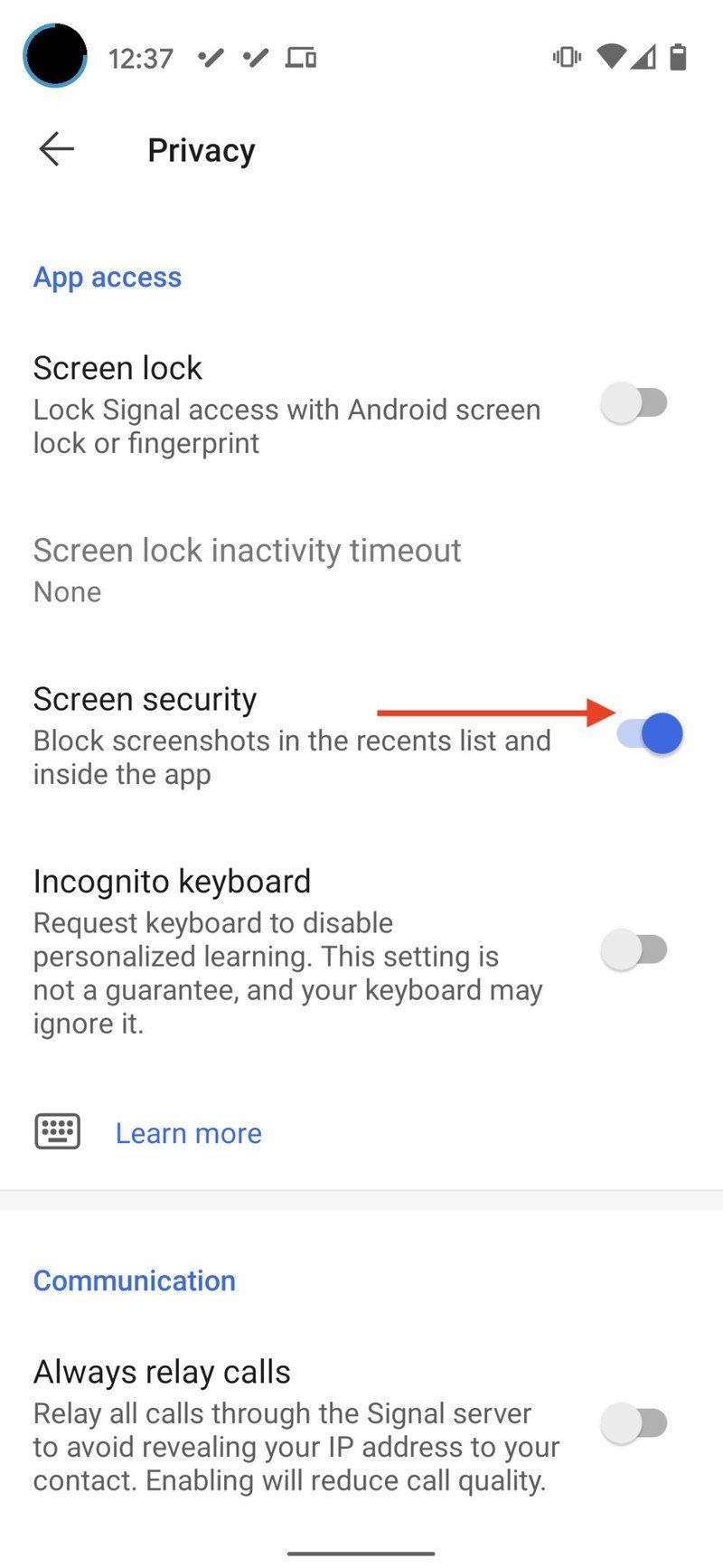 How to enable Screen Security to prevent Signal previews from showing ...