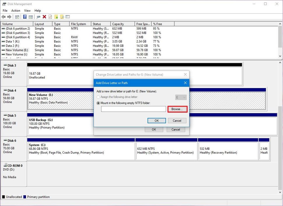 Connect drive as a folder without wasting drive letters on Windows 10 ...