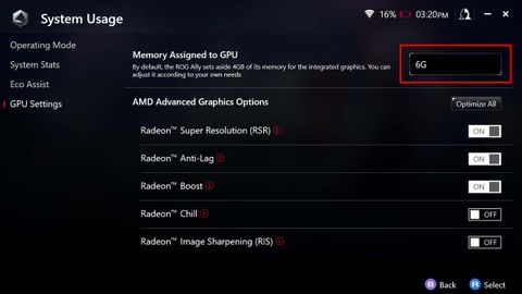 How to increase ROG Ally VRAM to improve gaming handheld GPU ...
