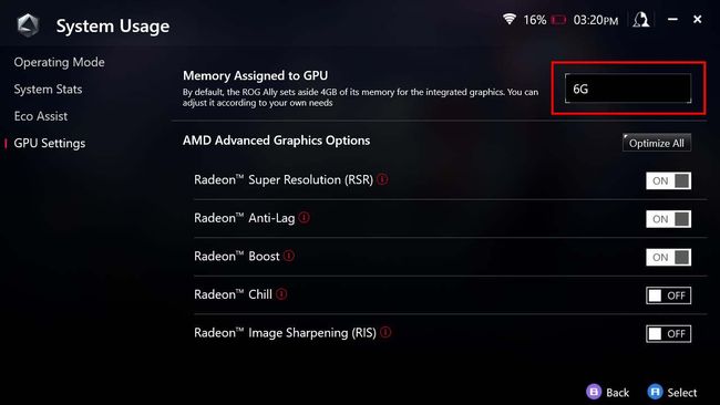 How to increase ROG Ally VRAM to improve gaming handheld GPU ...