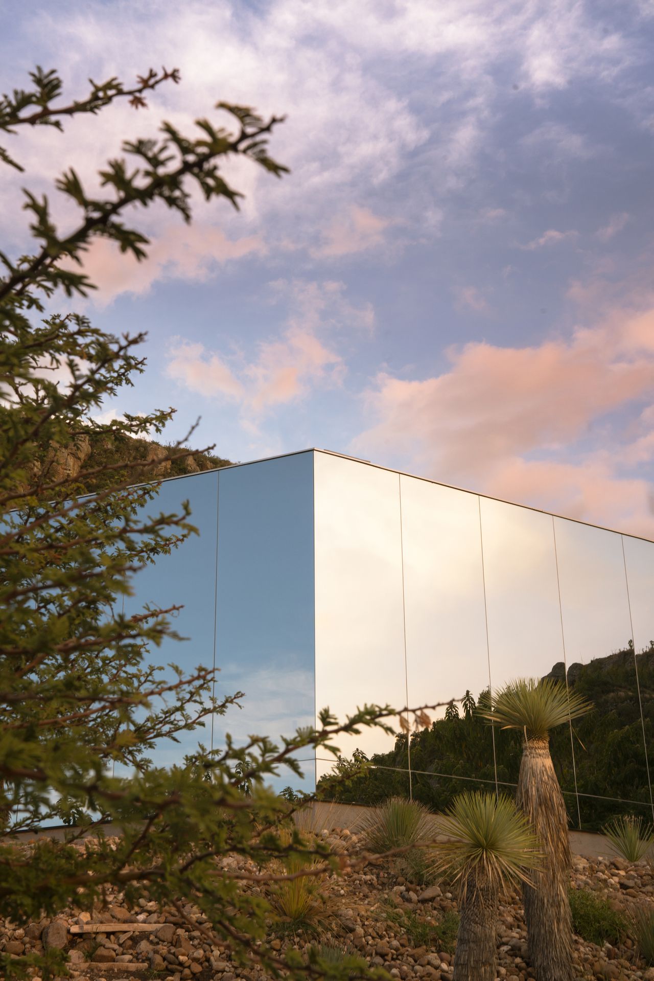 Inside a mirrored home on an extinct volcano in Mexico
