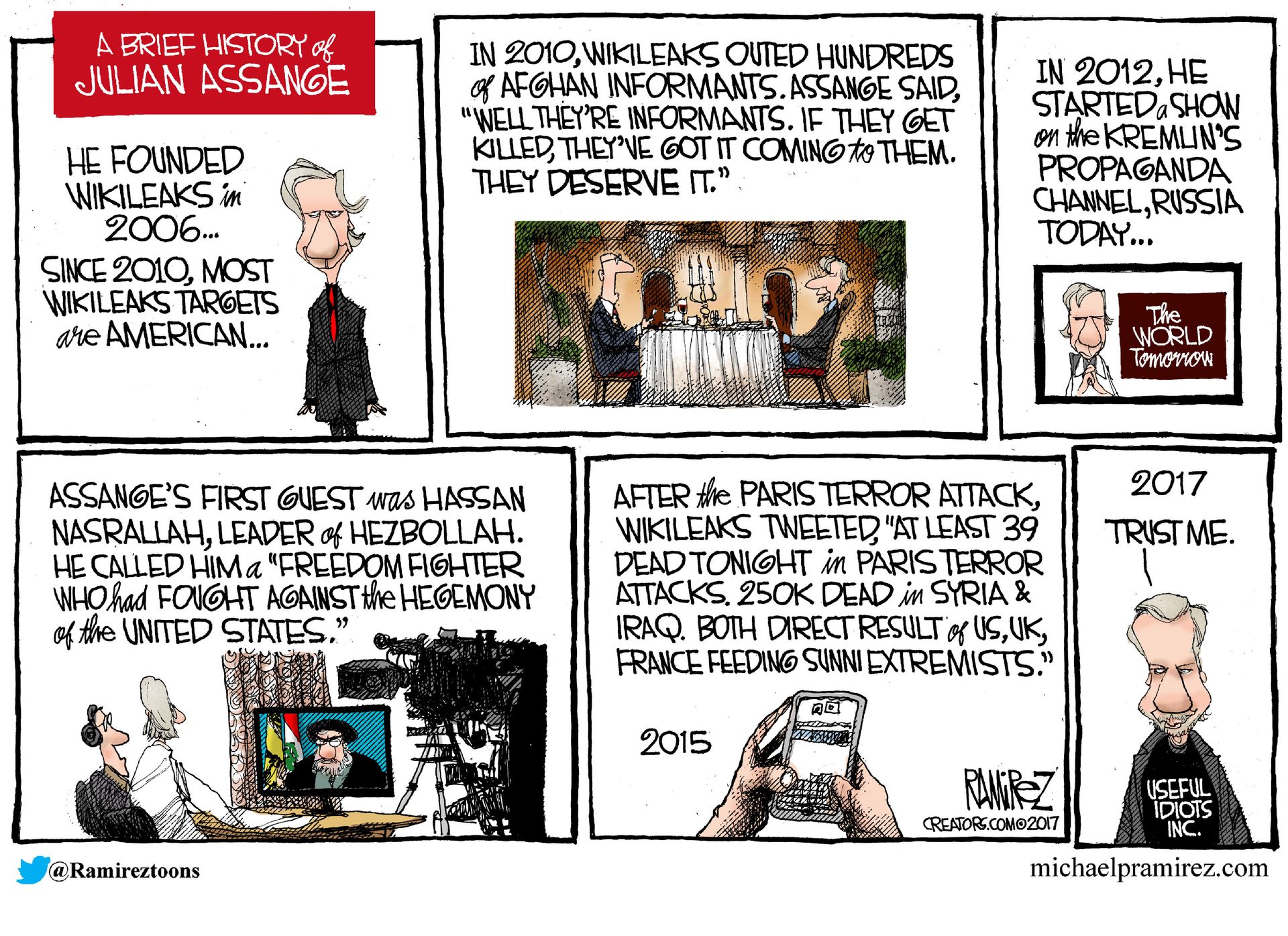 Political cartoon U.S. Julian Assange history | The Week
