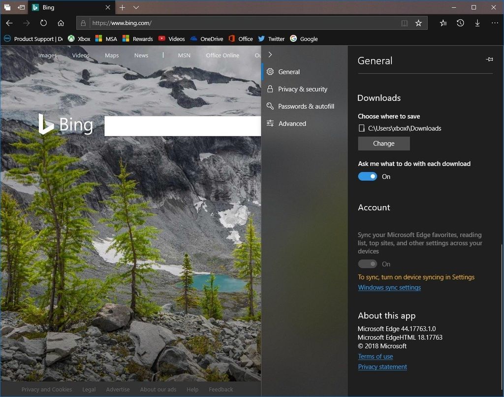 How to manage Microsoft Edge settings on the Windows 10 October 2018 ...