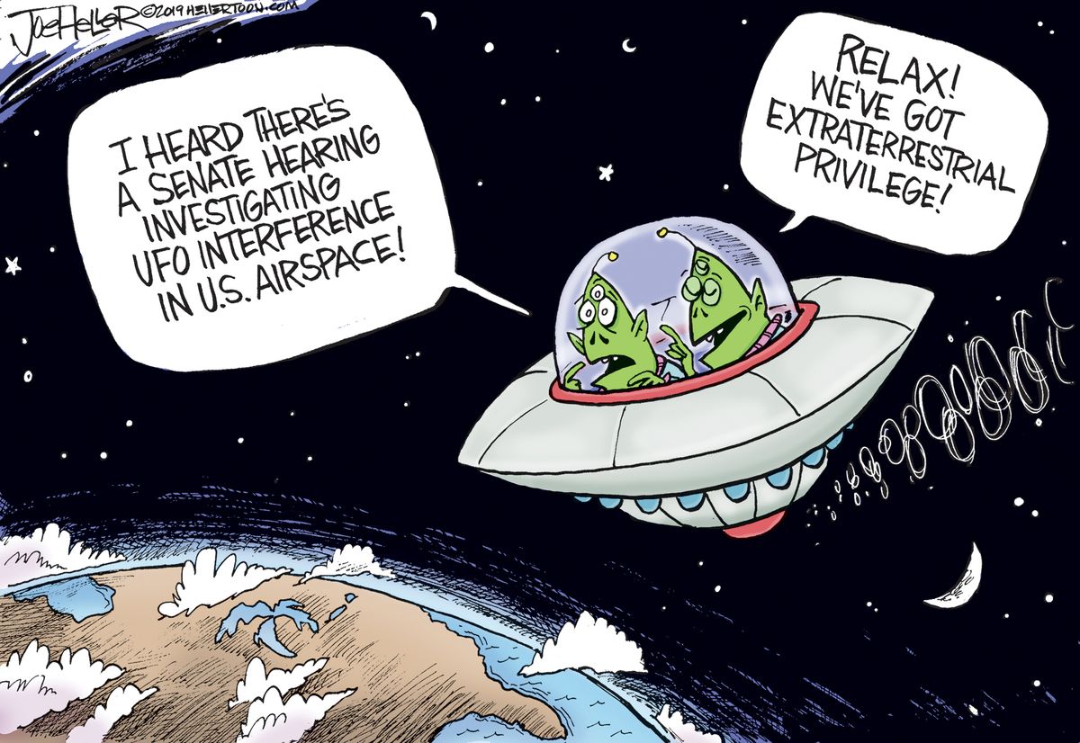 Political Cartoon U.S. UFO Congressional Hearing Aliens | The Week