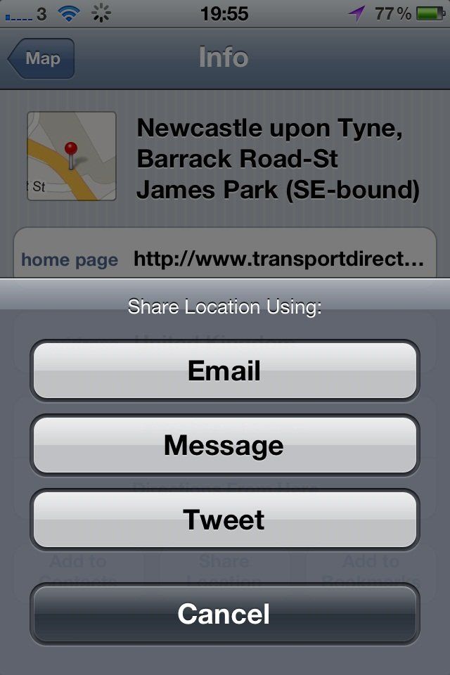 Daily Tip: How to share a map location via Email, Messages or Twitter ...