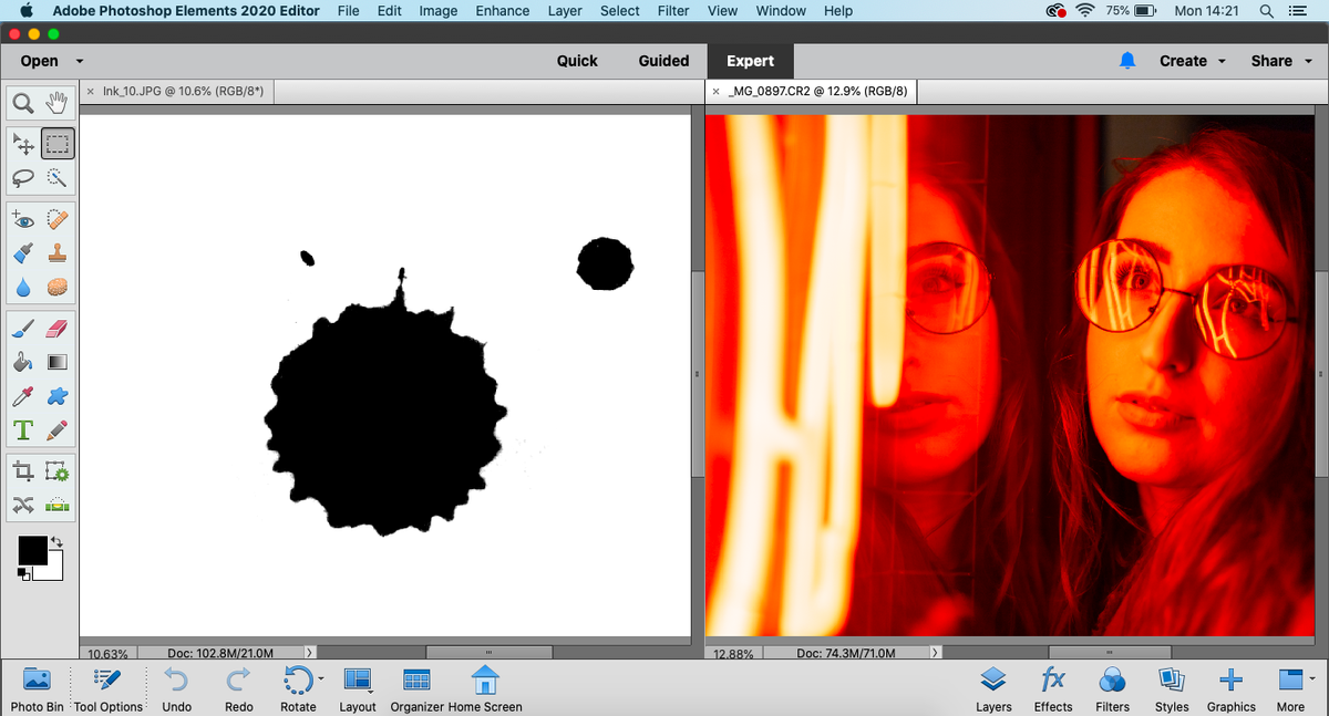 Make a splash in Photoshop Elements with our free ink splat start ...